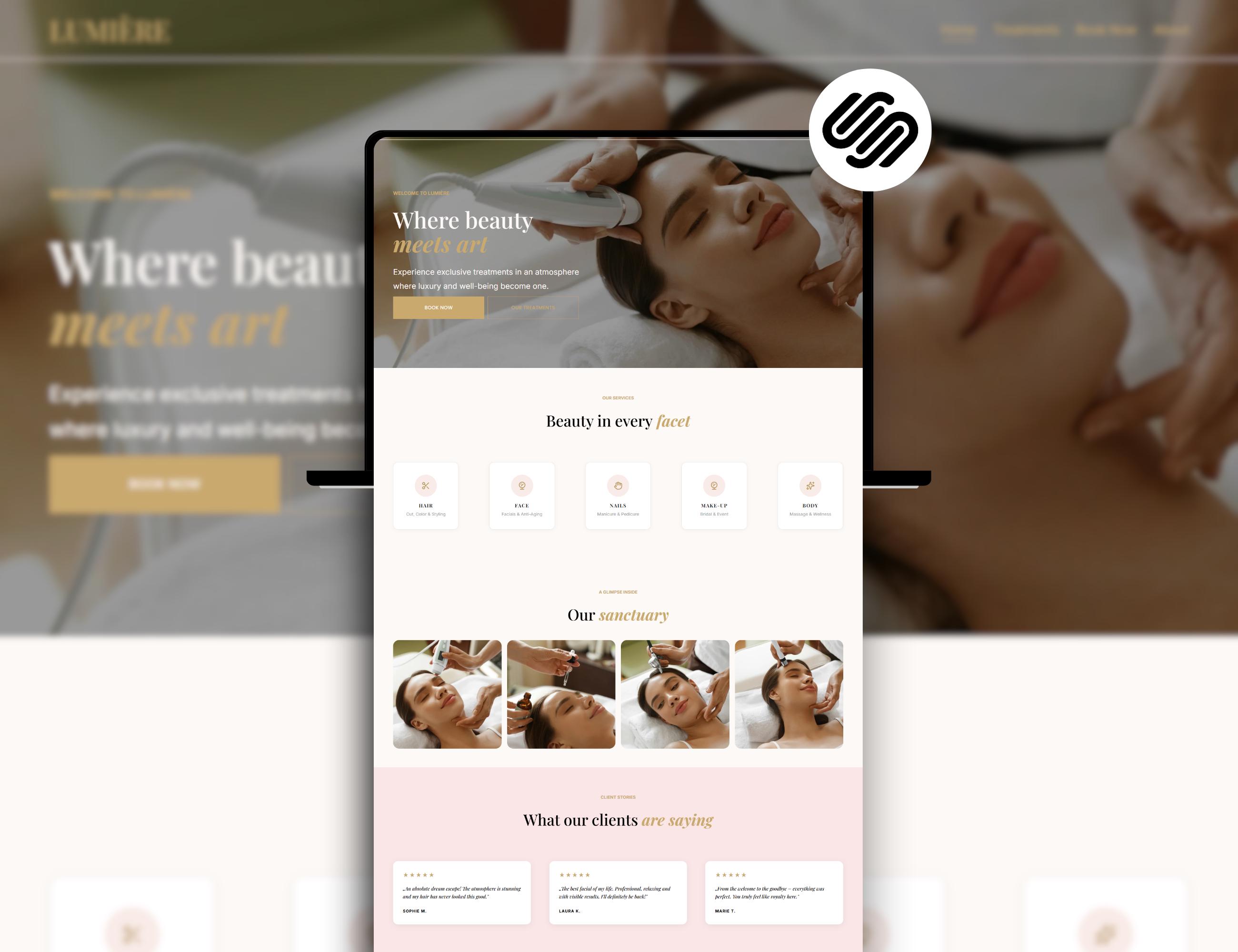 Squarespace Beauty Salon Template | Beauty Salon Website | Hair & Nails ...