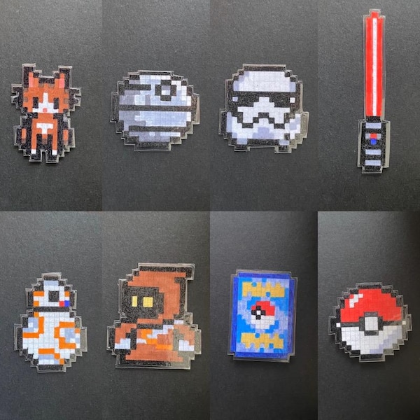 Pixel Art Pins - Etsy