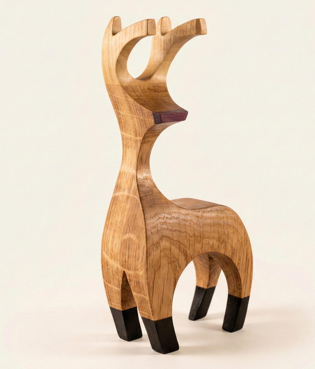 Luxury Handmade Oak Reindeer | African Blackwood, Ash & Purple-heart ...