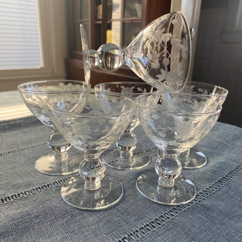 Vintage Etched Cordial - Etsy