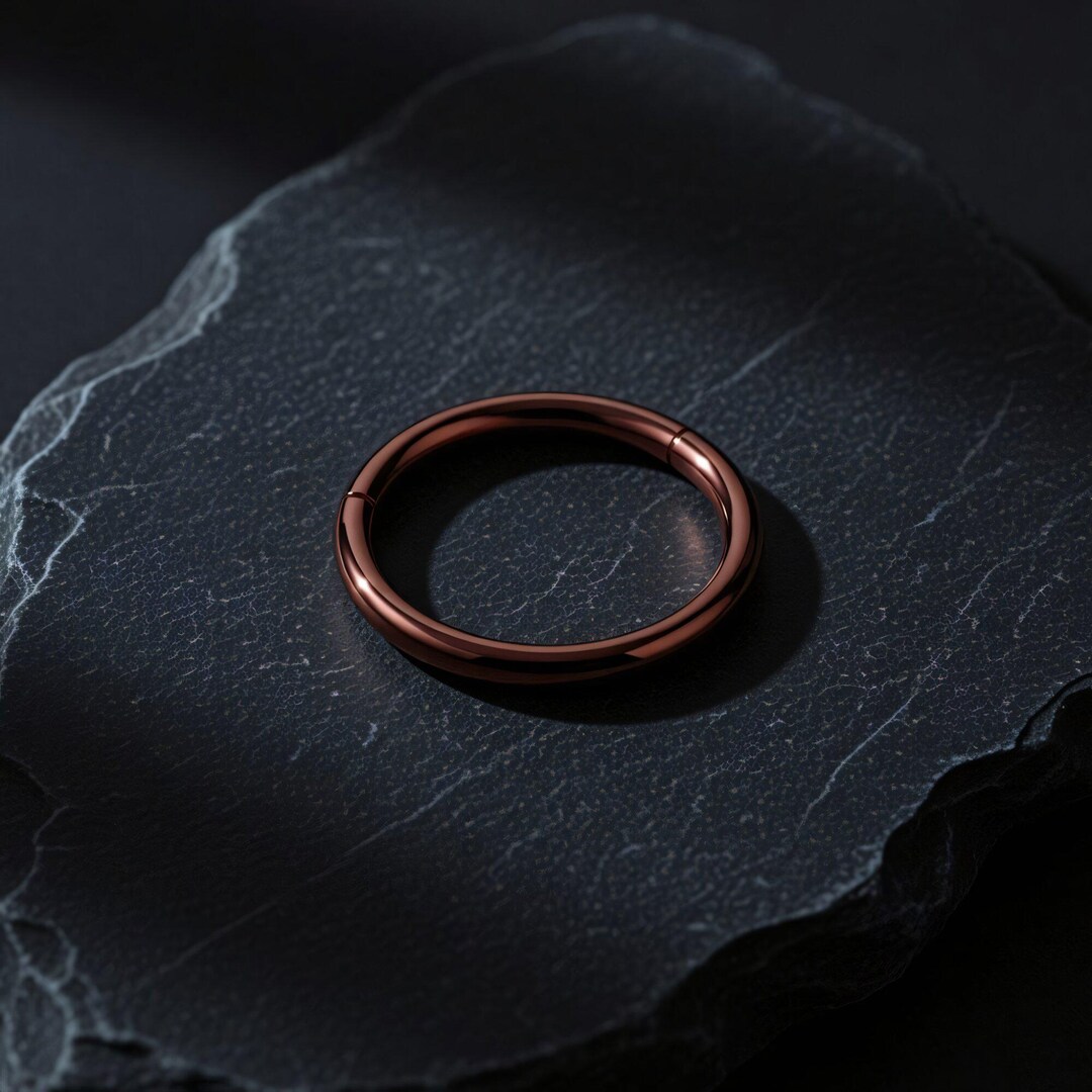 F136 Titanium Classic Simple Red Clicker Septum Nose Hoop Ring Seamless ...