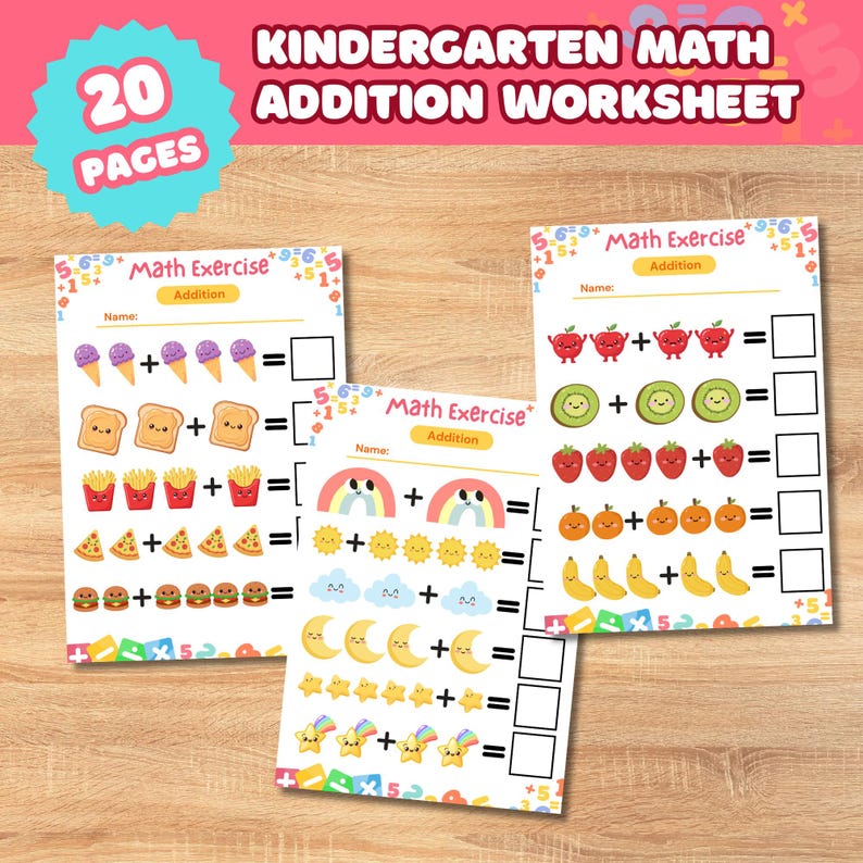 Printable Math Worksheets, Match the Picture, Addition Problems ...