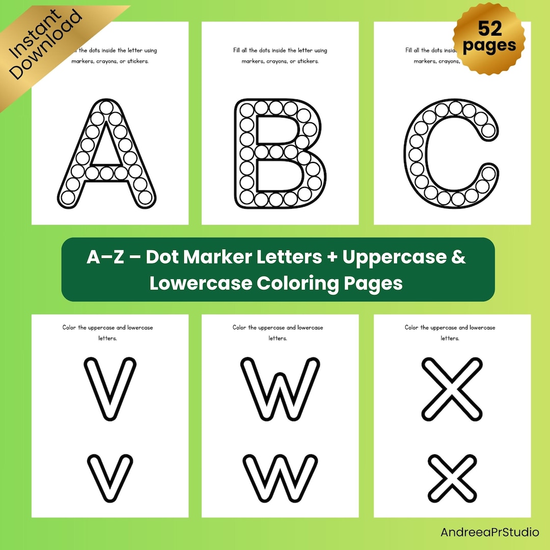 Alphabet Dot Marker Worksheets – Uppercase, Lowercase Coloring Pages ...