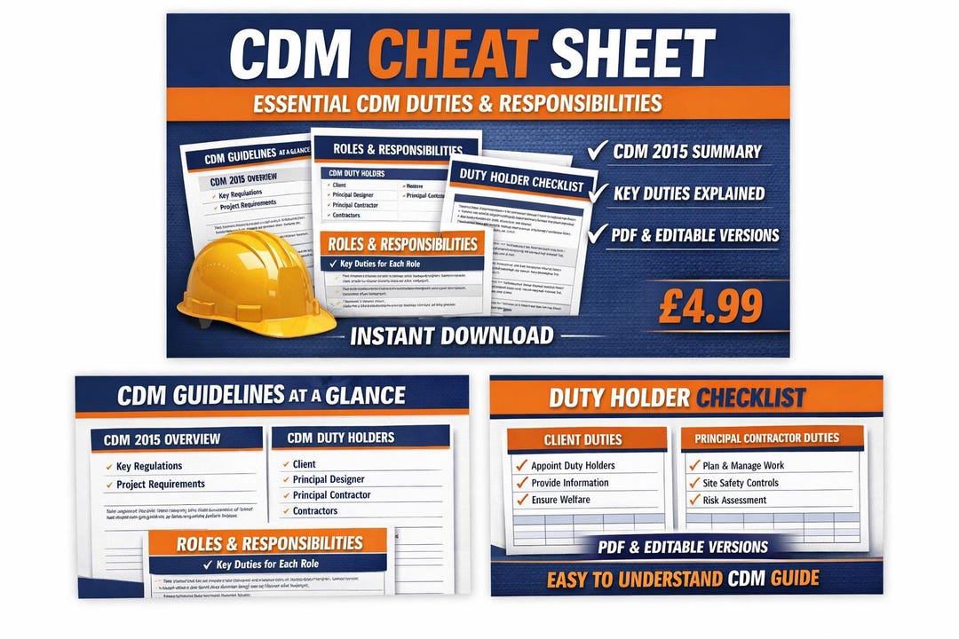 DM Cheat Sheet | Construction Safety Guide | CDM Regulations Summary ...