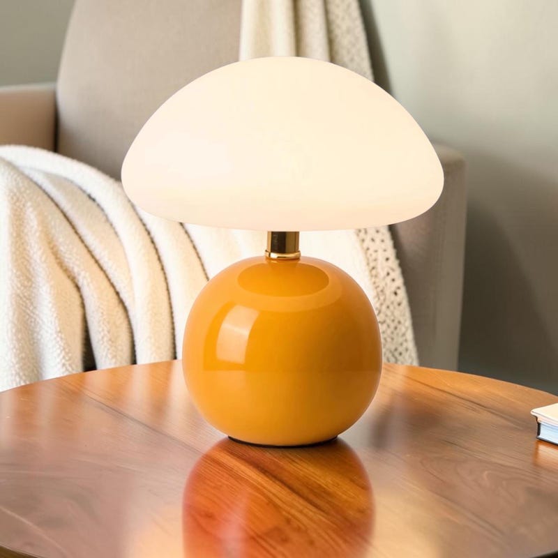 Ceramic Sphere Table Lamp - Etsy