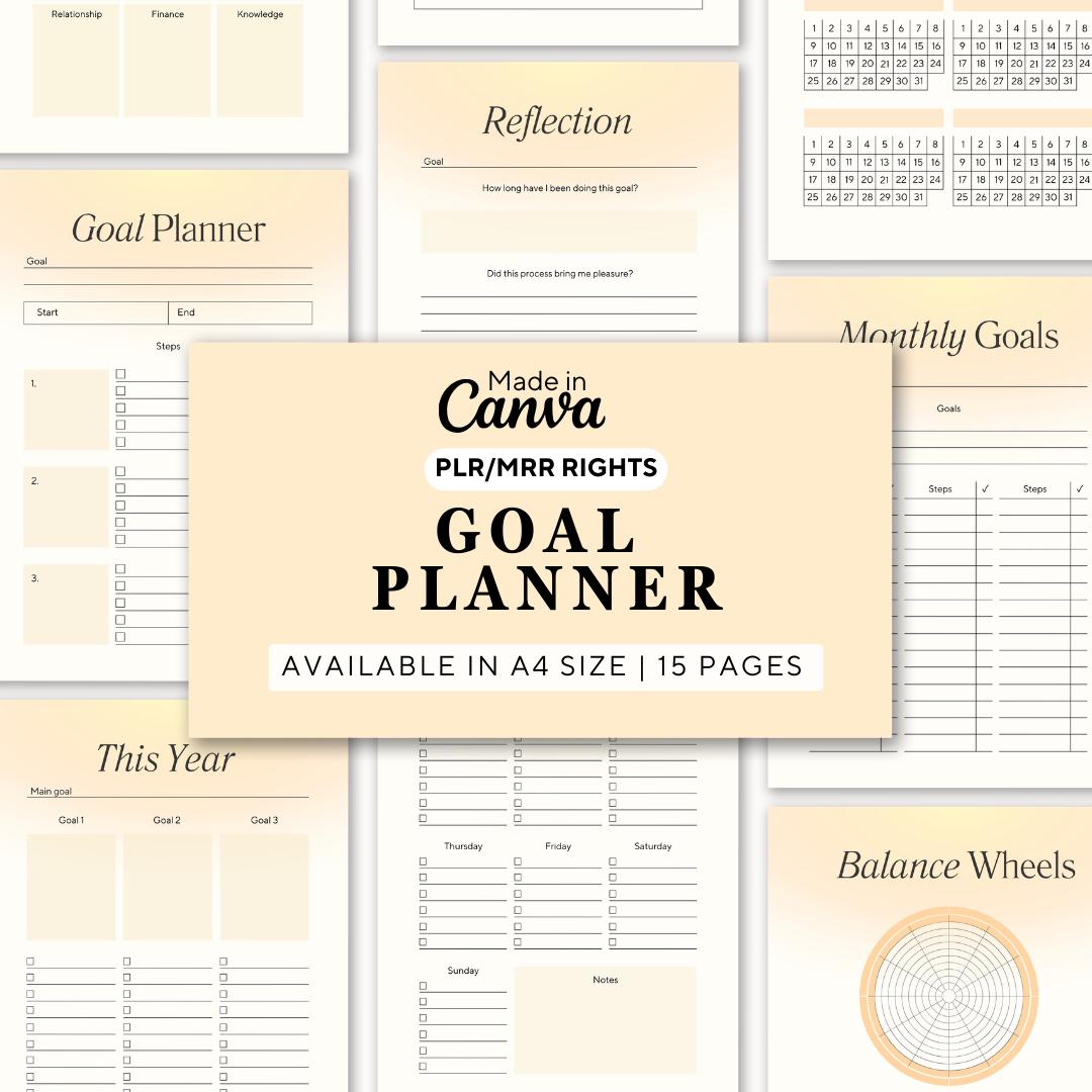 Editable Goal Planner Bundle, Printable Goals Tracker, Smart Goal ...