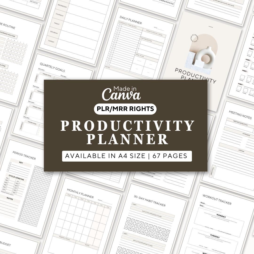 Editable Productivity Planner, Daily Productivity Worksheet, Goal ...