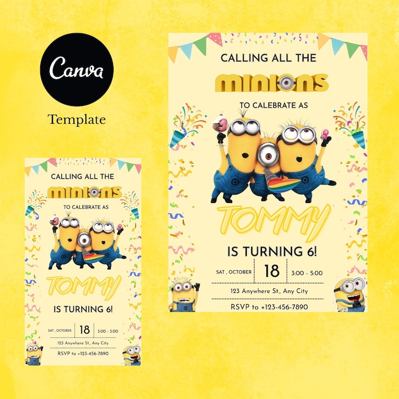Minion Birthday Invitation: Despicable Me Party (digital File) - Etsy