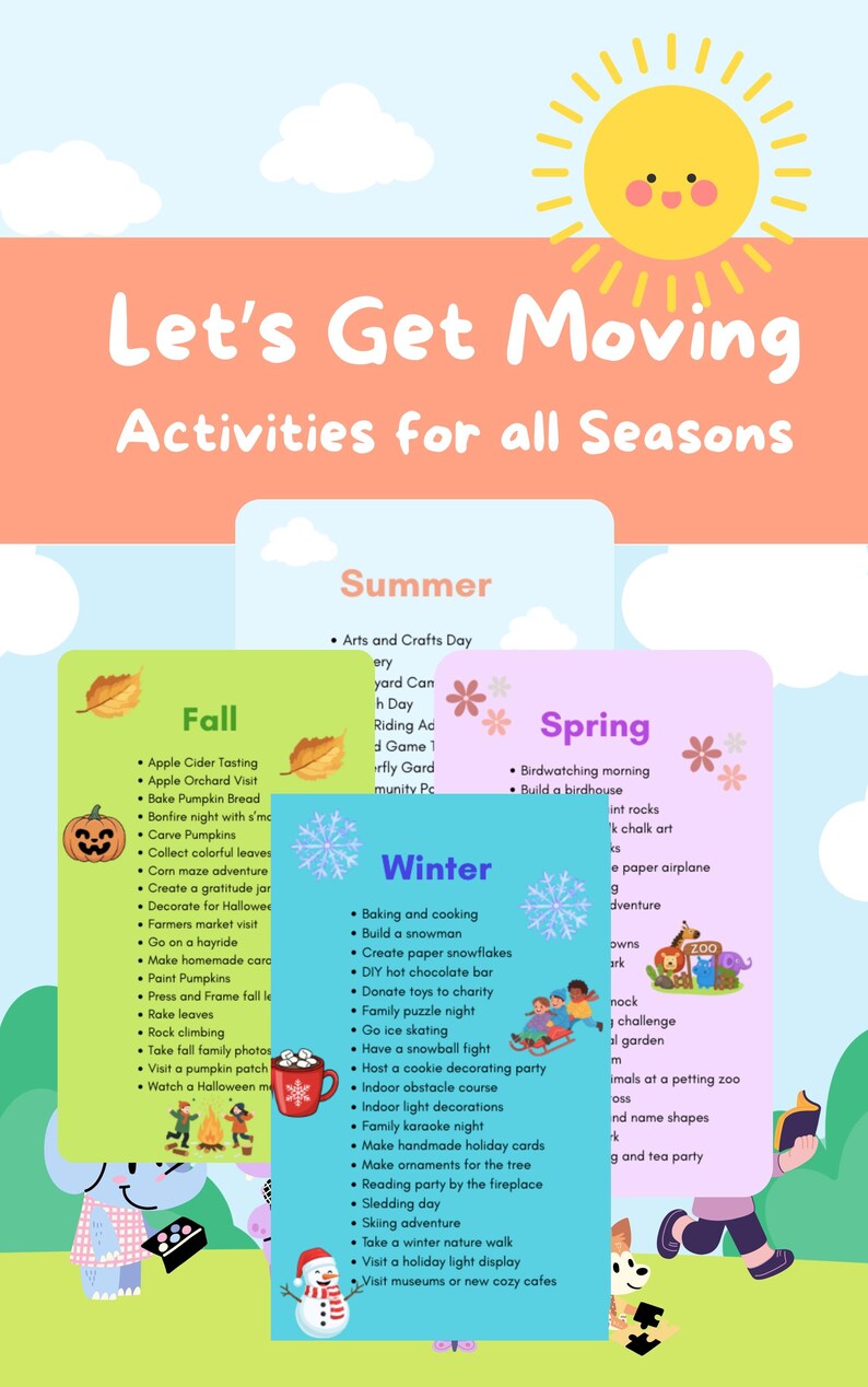 Kid Seasonal Activities Bundle | Printable | Fun Indoor & Outdoor ...