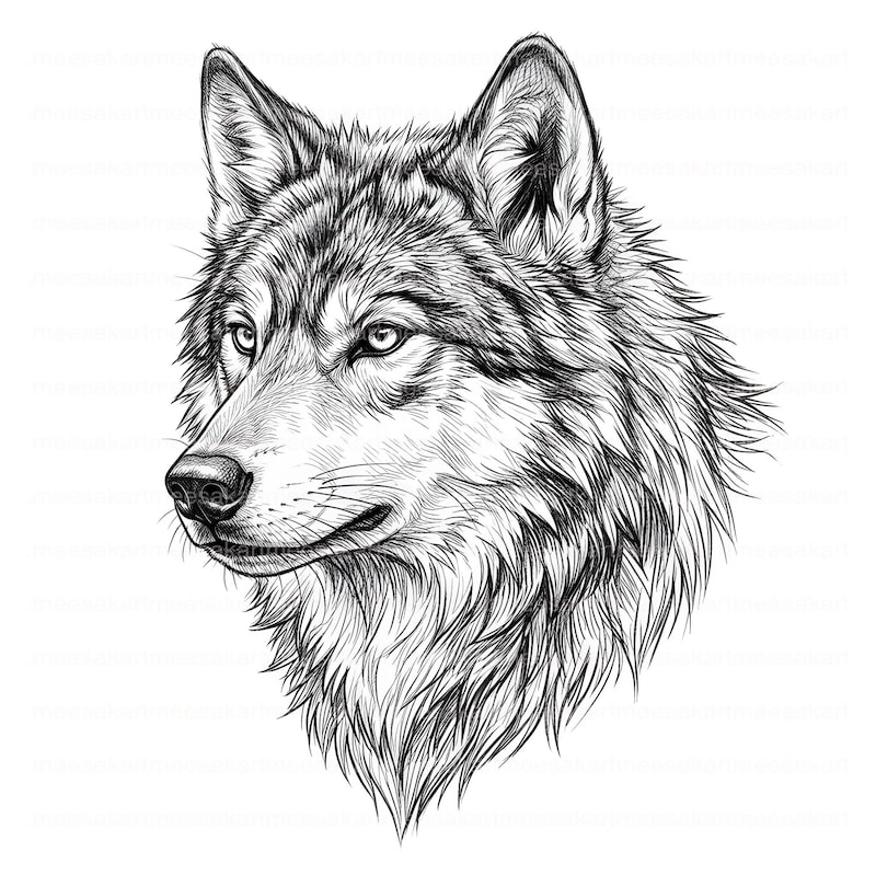 Wolf Charcoal Art - Etsy