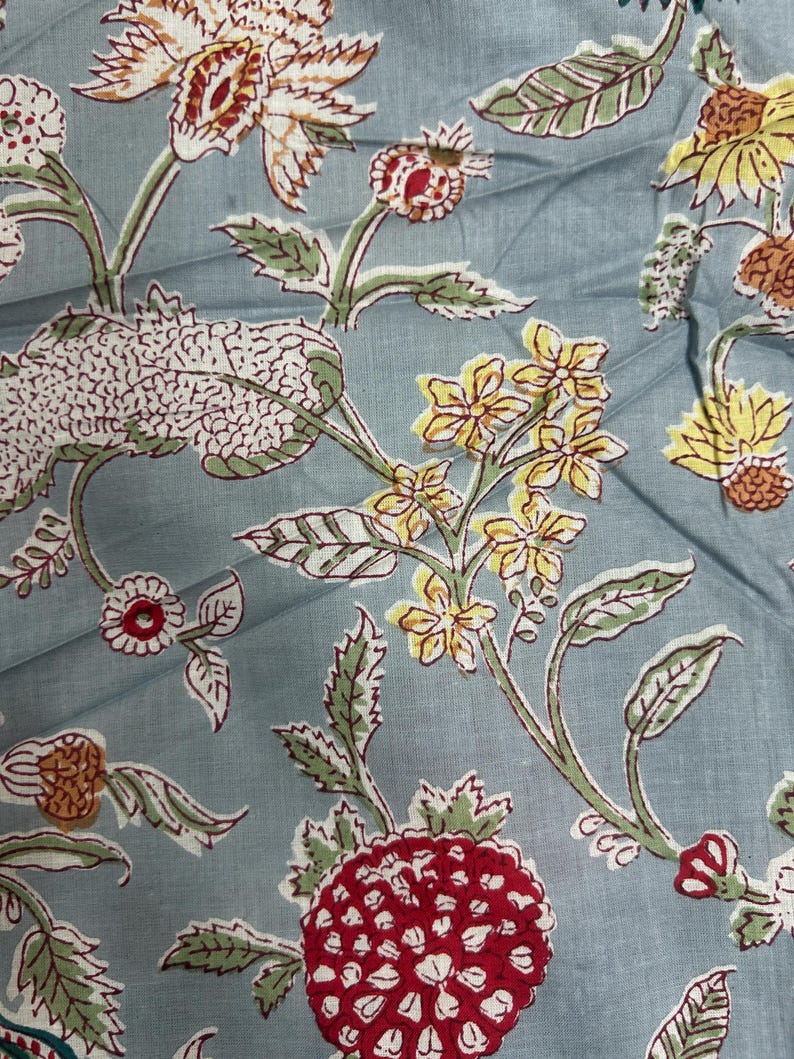 Indian Block Print, Indian Cotton, Hand Printing, by the Yard, Indian ...