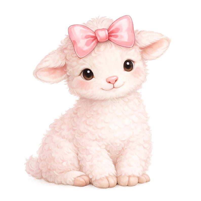 Pink Farm Animal Clipart Set – Watercolor Cute Animals PNG Bundle ...