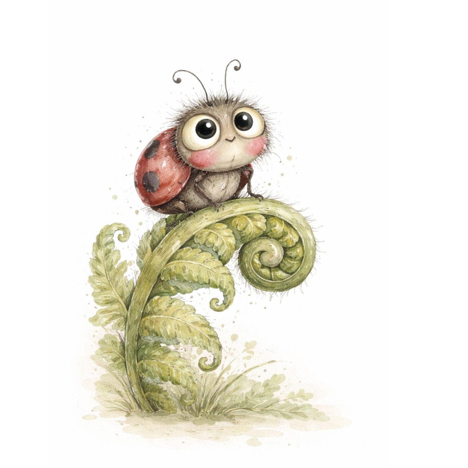 Whimsical Spring Bugs Clipart Set – Watercolor Cute Ladybug Bee Snail ...