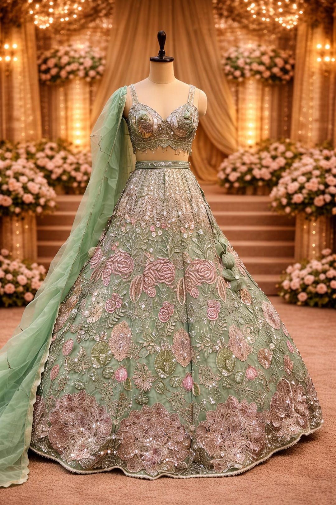 Blush Pink Heavy Embroidered Bridal Lehenga Choli With Dupatta, Luxury ...