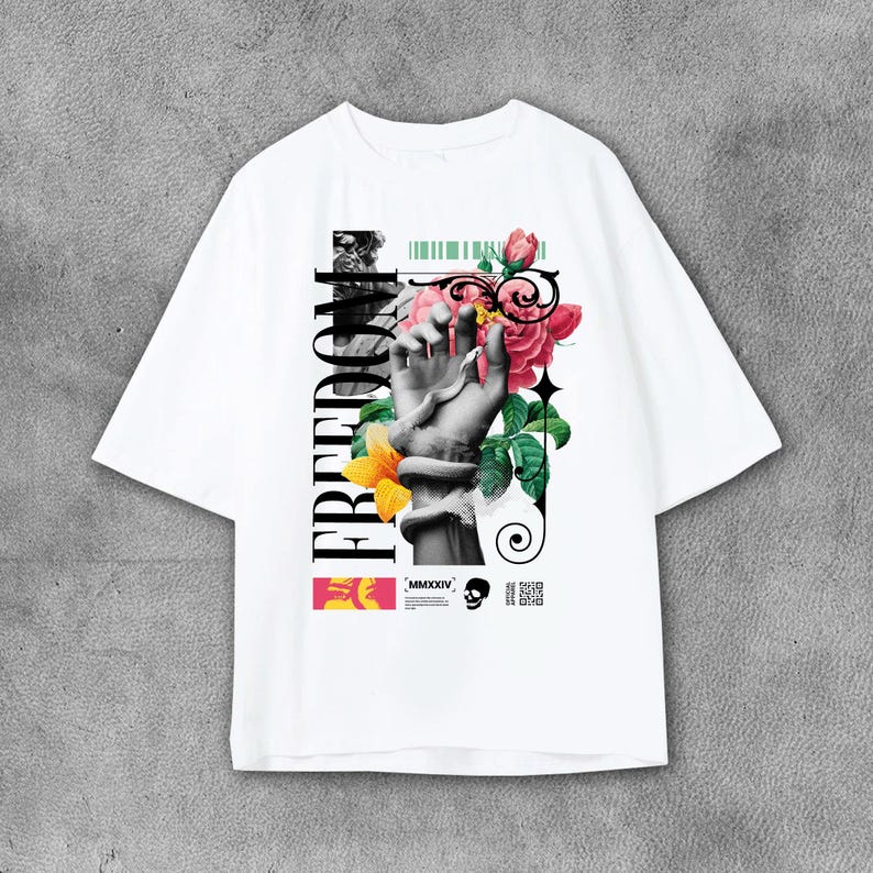 Oversized Graphic T-shirt | Artistic Streetwear Tee | Cotton Blend ...