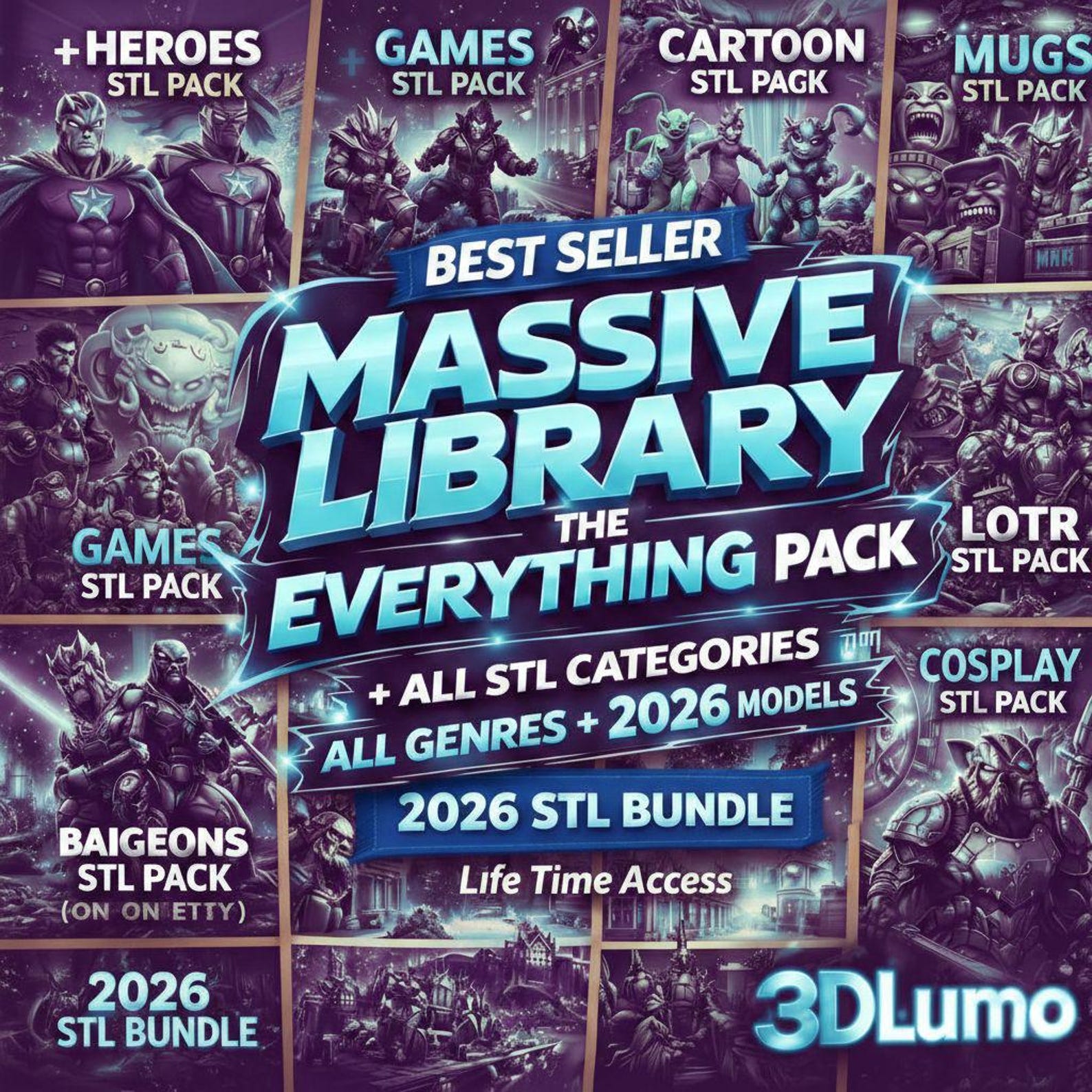 400TB Mega STL Collection – Sellable 3D Print Files, Commercial License ...