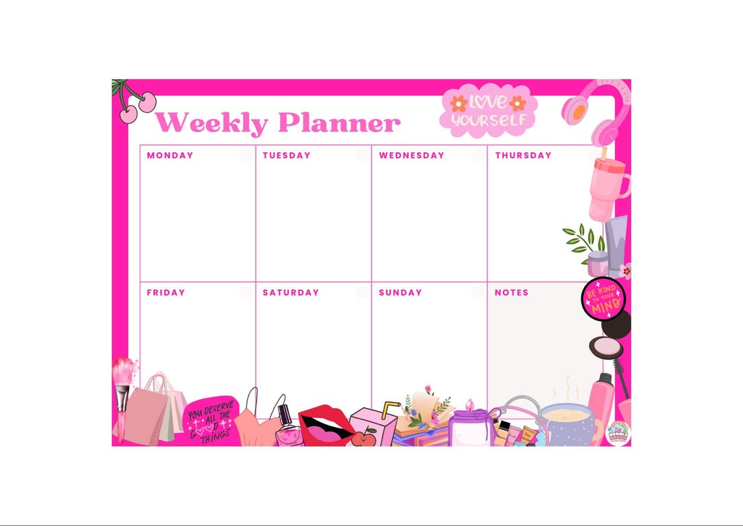 Pink Weekly Planner (printable) - Etsy
