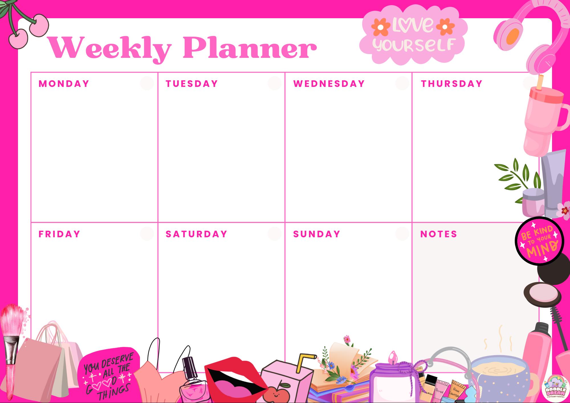 Pink Weekly Planner (printable) - Etsy