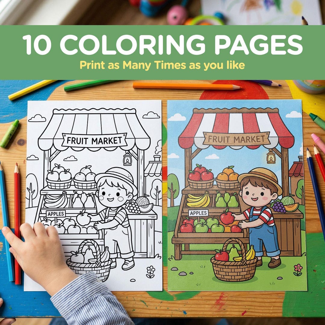 Food Coloring Pages Printable, Cooking Coloring Book, Kitchen Activity ...