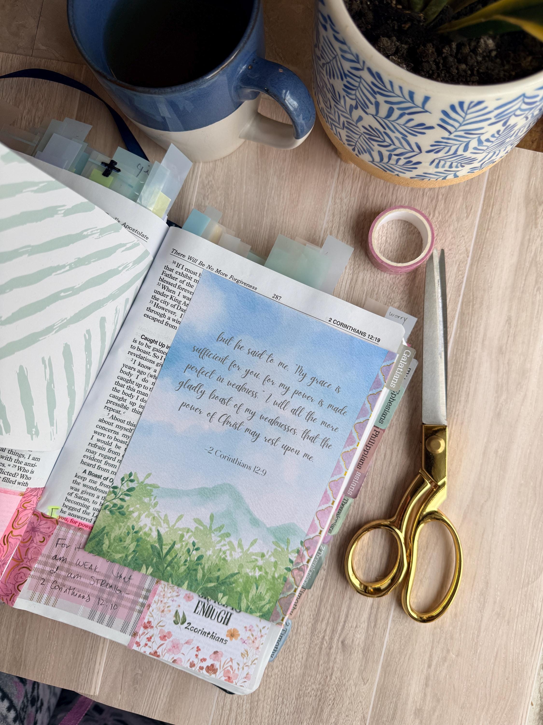 Christian Bible Tip-ins , Self Worth Scripture Cards, Printable Inserts ...