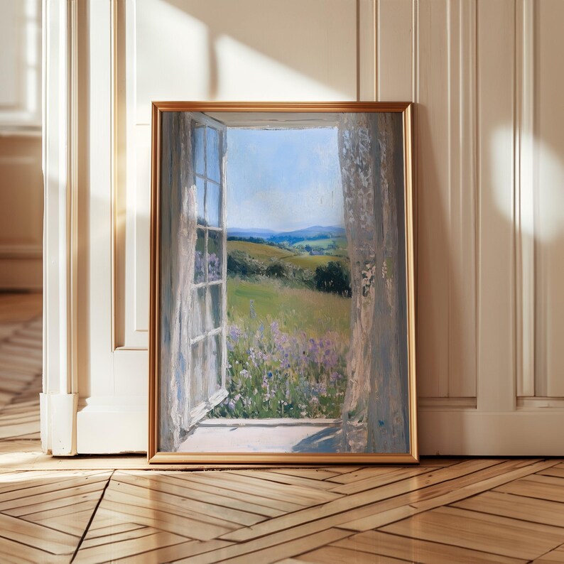 Claude Monet Wall Art Oil Painting Print Open Window Wildflower Meadow ...