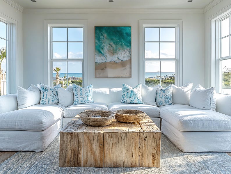 Aerial Beach Photo, Ocean Wave Wall Art, Coastal Print, Beach ...