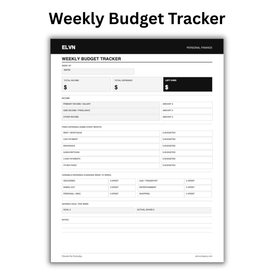 Weekly Budget Tracker Printable | Monthly Expense Planner PDF | Budget ...