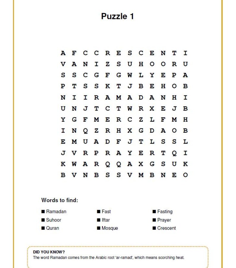 Ramadan Family Bundle: Word Search for Kids + Family Connection Planner ...