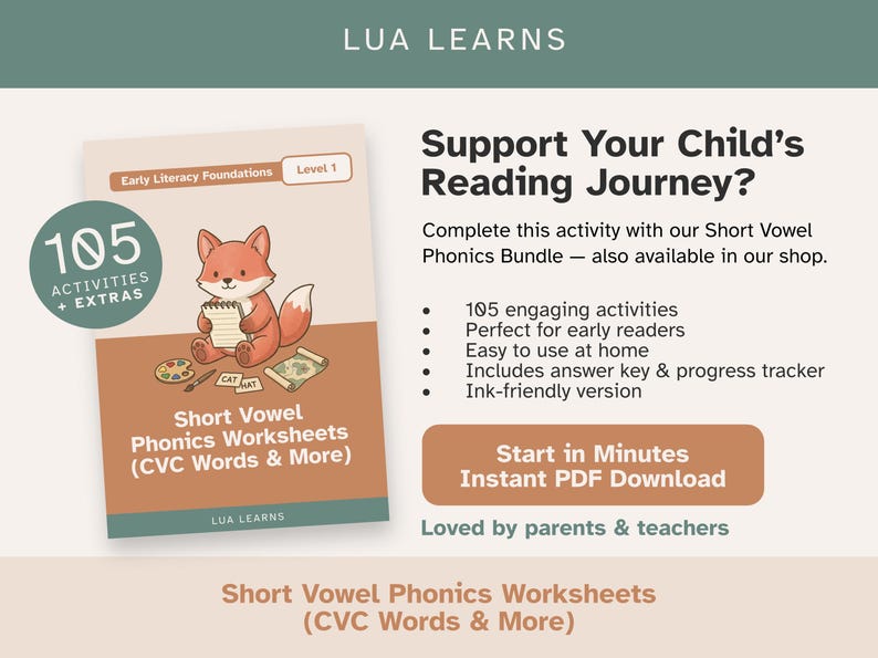 CVC Words Clip Cards | Short Vowel Phonics Activity | Fine Motor ...