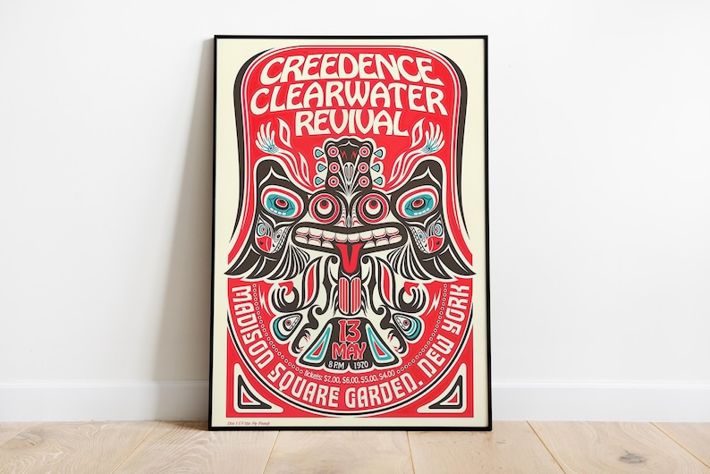 Creedence Clearwater Revival Concert Poster Vintage Style, Classic Rock ...