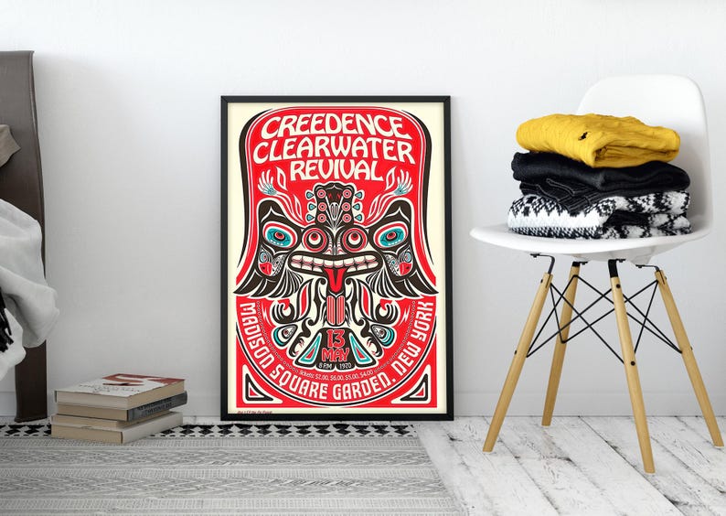 Creedence Clearwater Revival Concert Poster Vintage Style, Classic Rock ...