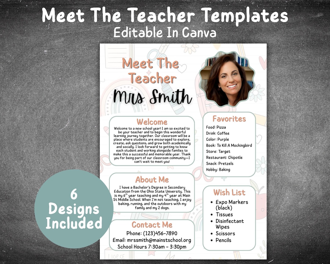 Meet the Teacher Flyer Template | Back to School Letter & Newsletter ...