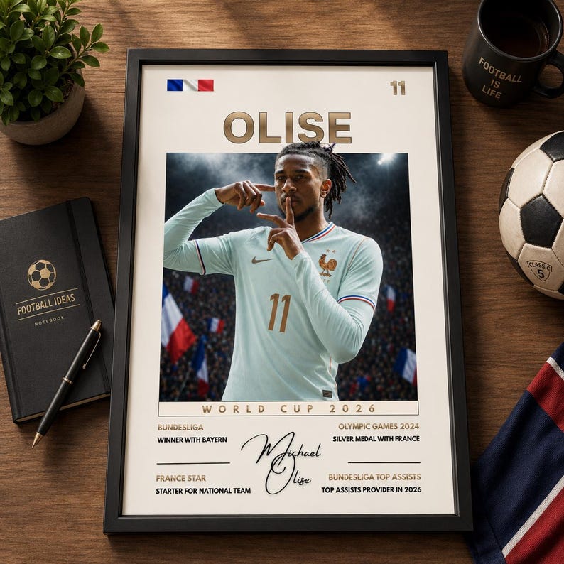 Kylian Mbappe Poster, Michael Olise Poster, Dembele Poster France World ...