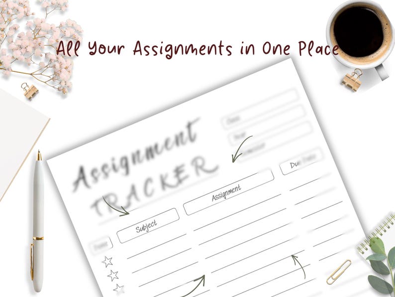 Assignment Tracker Printable, Never Miss Deadlines, Student Planner PDF ...