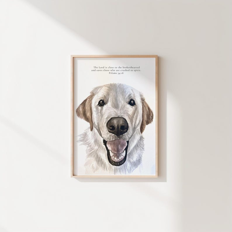 Custom Christian Pet Loss Memorial Jesus Dog Portrait From Photos Hand ...