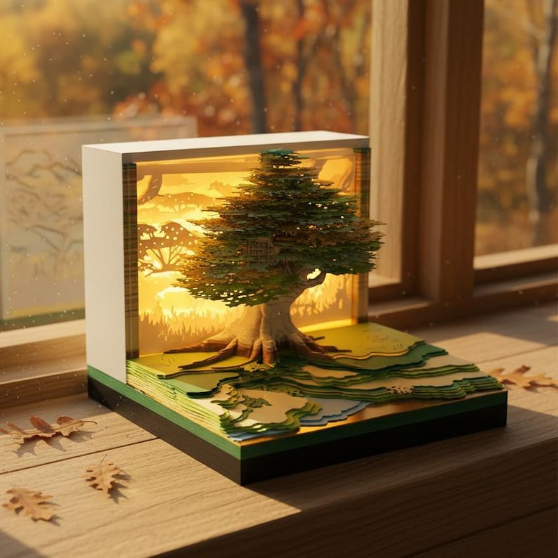 Paper Model, Large Magical Library Kit With Enchanted Tree for Cozy ...