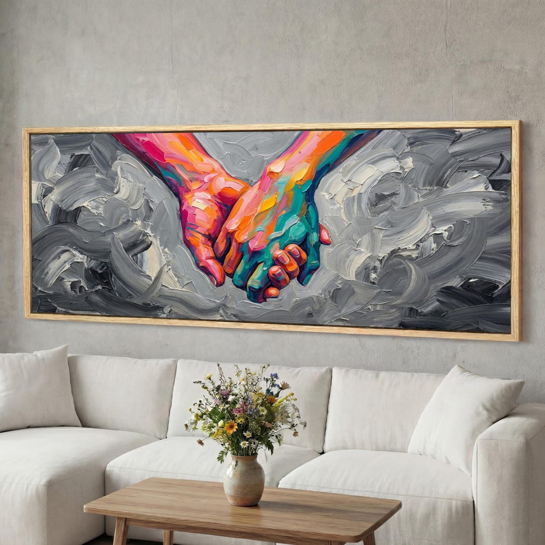 Holding Hands Canvas Wall Art, Romantic Couple Hands Canvas Print ...