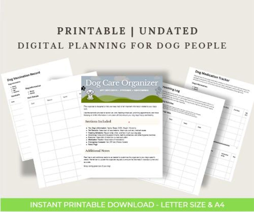 New Pup, Old Friend Dog Planner | Printable Pet Care Organizer - Etsy