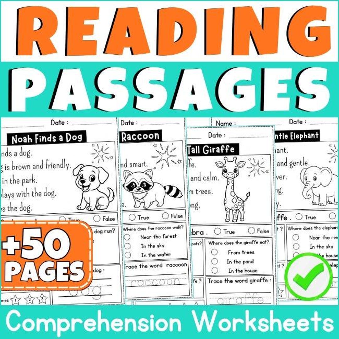 Kindergarten Reading Comprehension Worksheets | 50 Short Reading ...