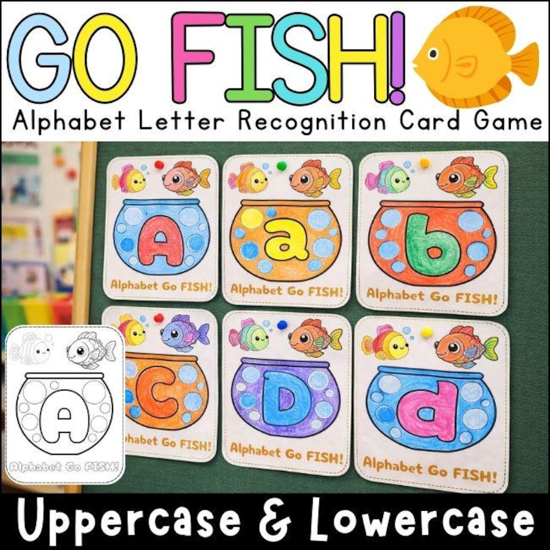 Alphabet Go Fish Game Printable | Letter Recognition Cards A–Z ...