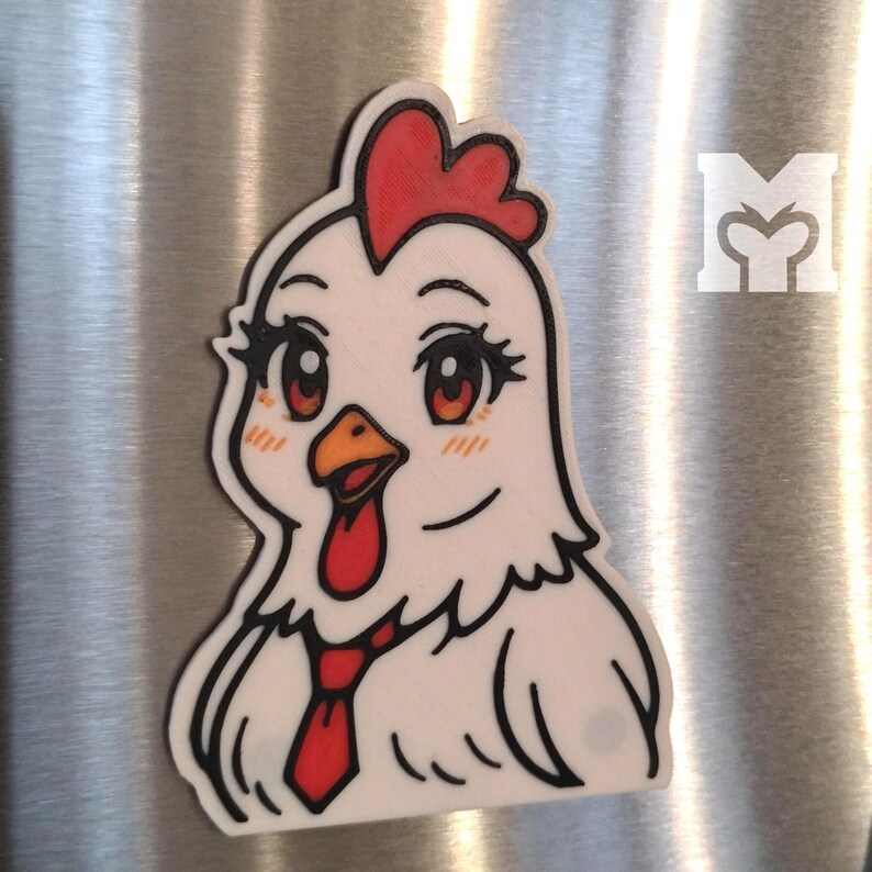 Anime Chicken Wearing a Tie Fridge Magnet - Etsy
