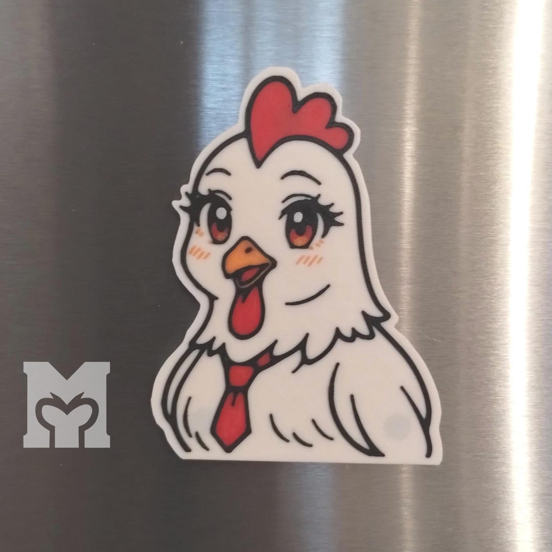 Anime Chicken Wearing a Tie Fridge Magnet - Etsy