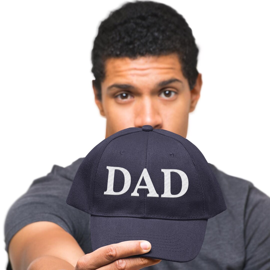 DAD Embroidered Vintage Font Dad Cap | Navy Baseball Hat - Etsy