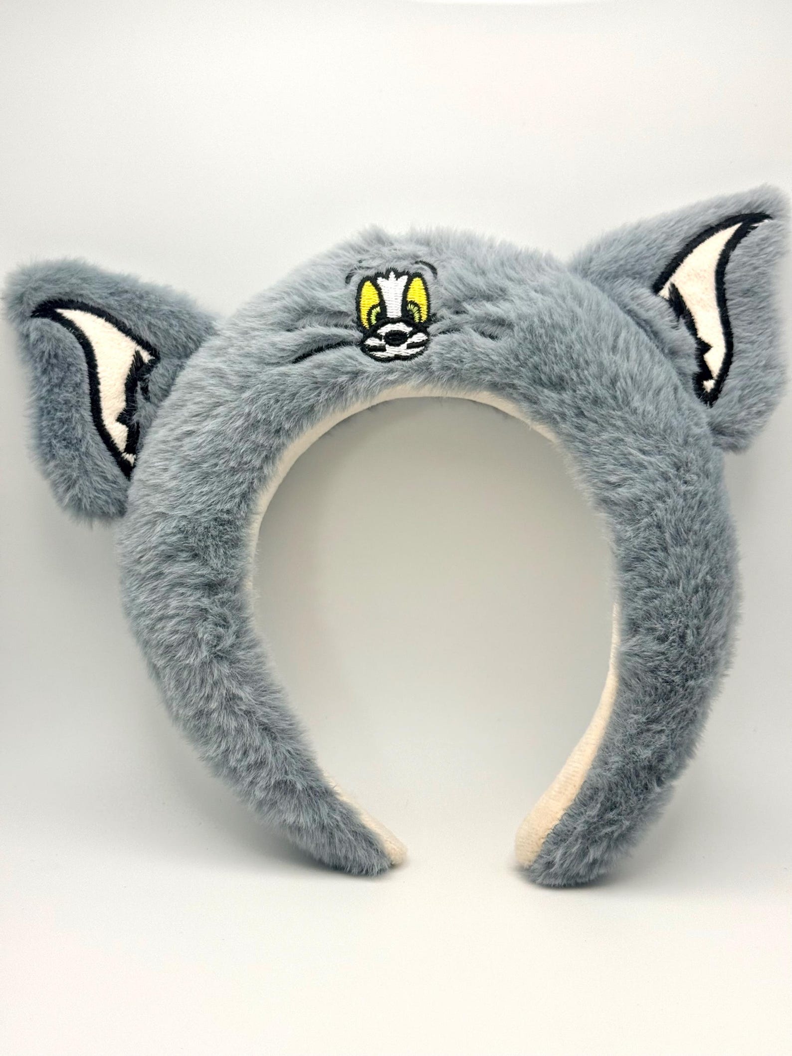 Gray Wolf Ears Plush Animal Headband, Kawaii Skincare Face Wash Hair ...