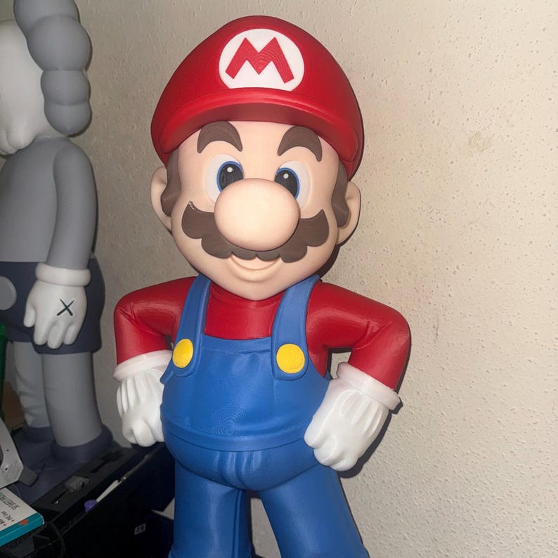 Large Mario Figure | Video Game Character Statue, Gaming Room Decor ...