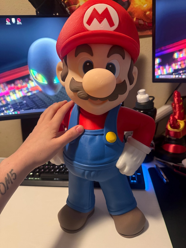 Large Mario Figure | Video Game Character Statue, Gaming Room Decor ...