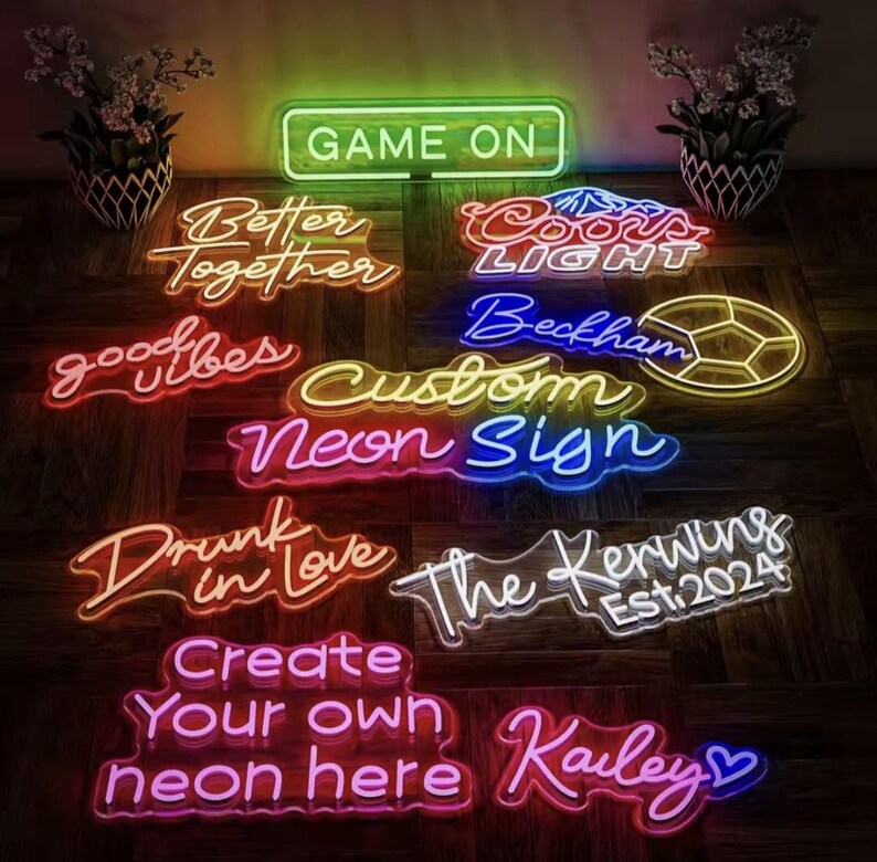 Custom Name LED Neon Sign, Personalized Wall Decor, Bedroom Light, Kids ...