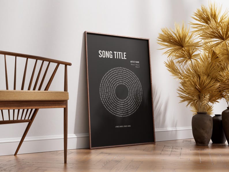 Custom Vinyl Lyrics Print, Personalized Music Poster - Etsy