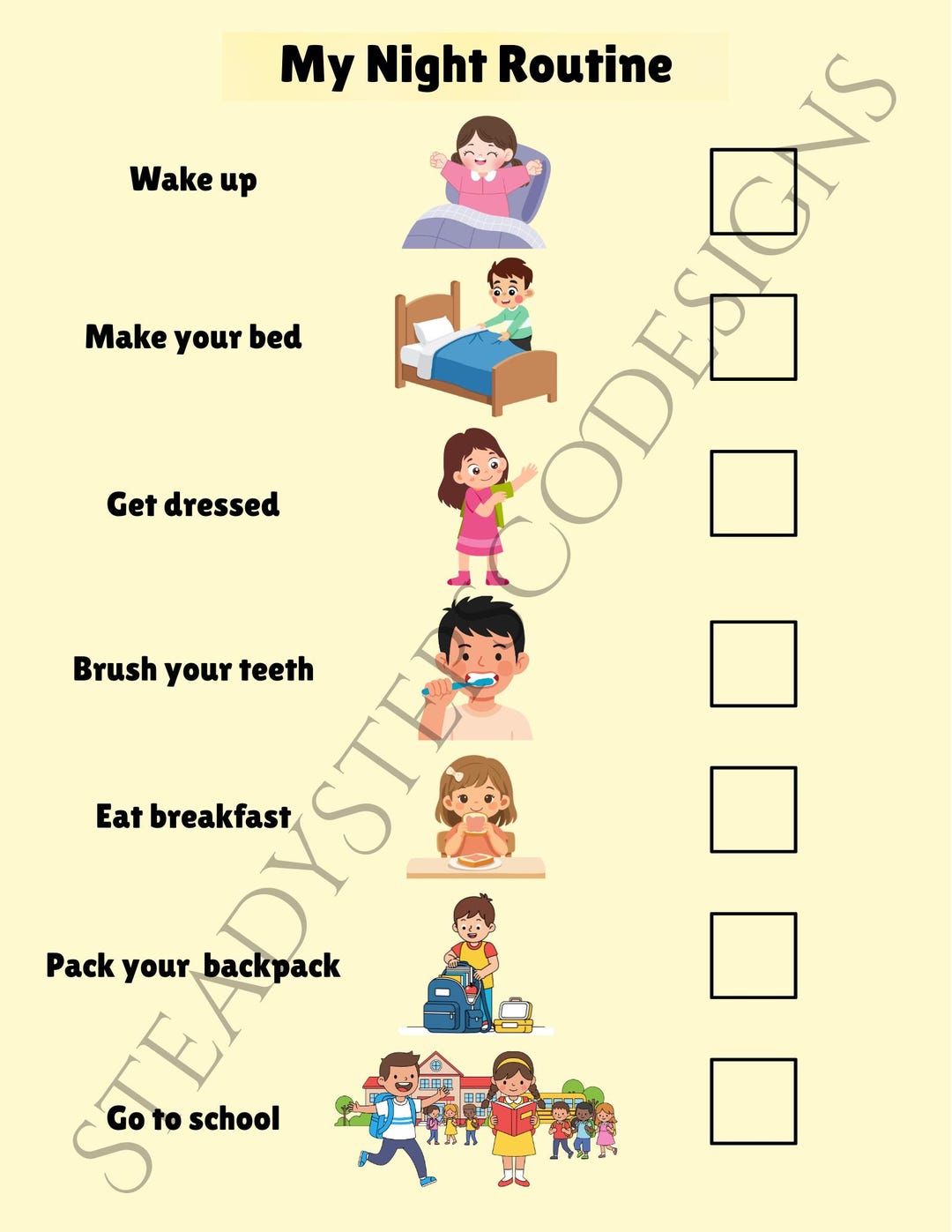 My Morning Routine Visual Aid- Digital Printable - Etsy