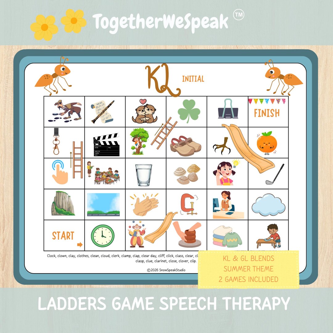 Summer Themed Speech Therapy, Slides and Ladders Game Articulation ...